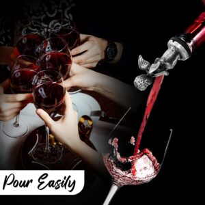 Lion Wine Pourer for Wine Bottles, Stainless Steel Animal Bar Liquor Bottle Pourer Liquor Pour Spout for Liquor Bottles, Speed Pourer Wine Areator Spout Bottle Pourer for Alcohol (Pee Boy)