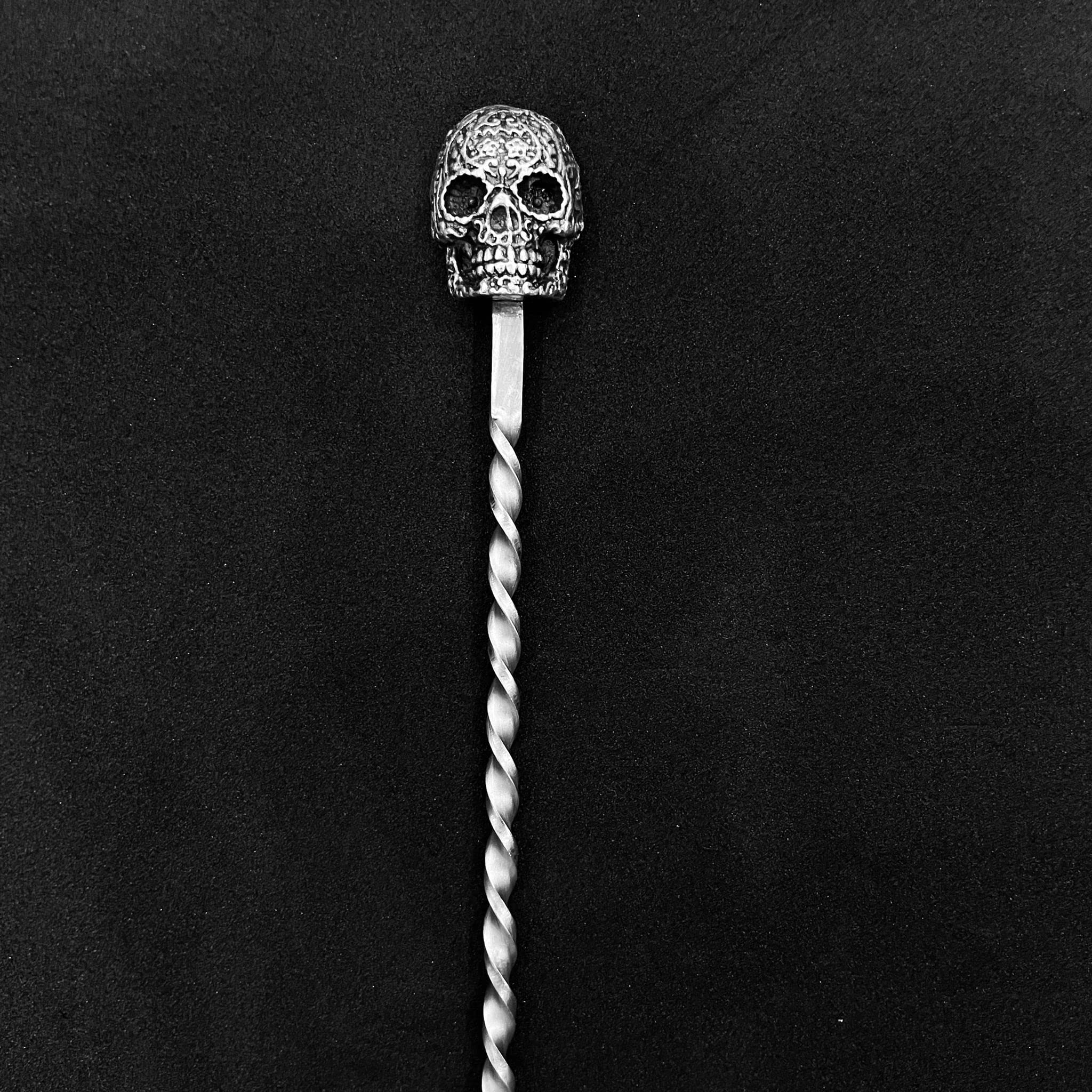 Bar Spoon Skull Themed Spiral Handle Stainless Steel Mixing Spoons for Cocktail Mixer Set