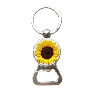 best friend bottle opener keychain,sunflower bottle opener keychain,bff bottle opener keychain,best friend jewelry,flower bottle opener keychain sunflowertap038