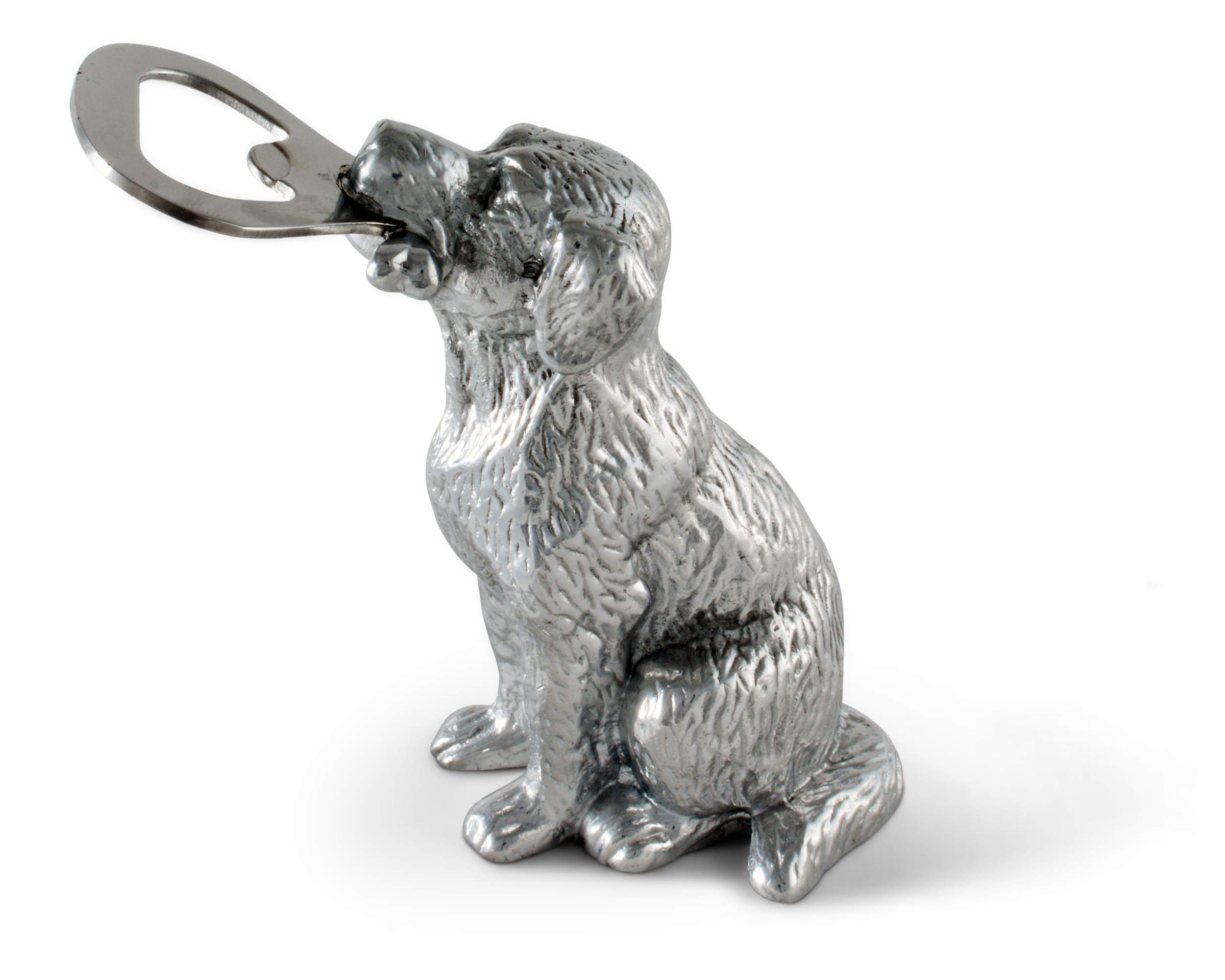 Arthur Court Designs Aluminum Labrador Hunting Dog Bottle Opener Forged Stainless Steel Head 4.5 inch Tall