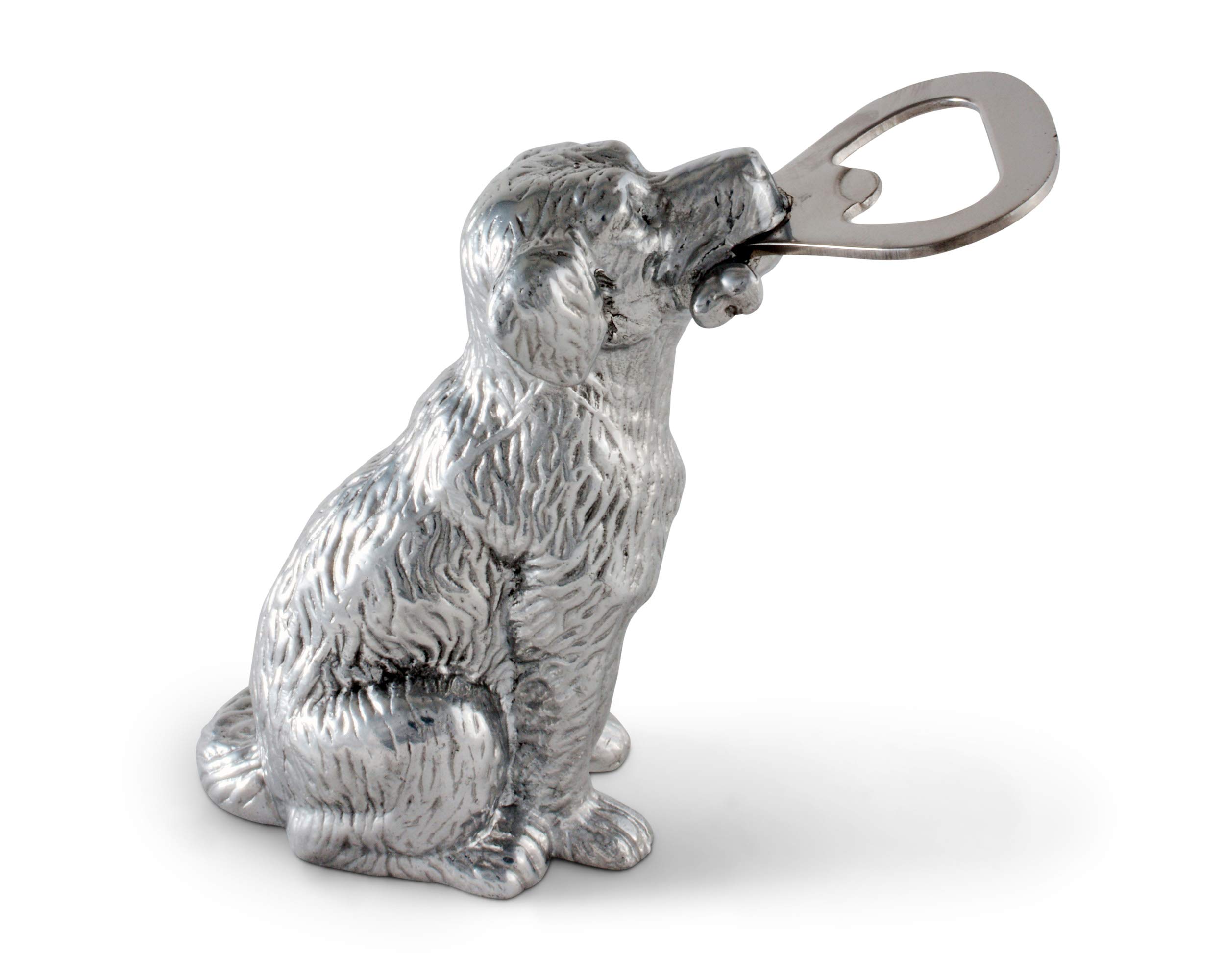 Arthur Court Designs Aluminum Labrador Hunting Dog Bottle Opener Forged Stainless Steel Head 4.5 inch Tall