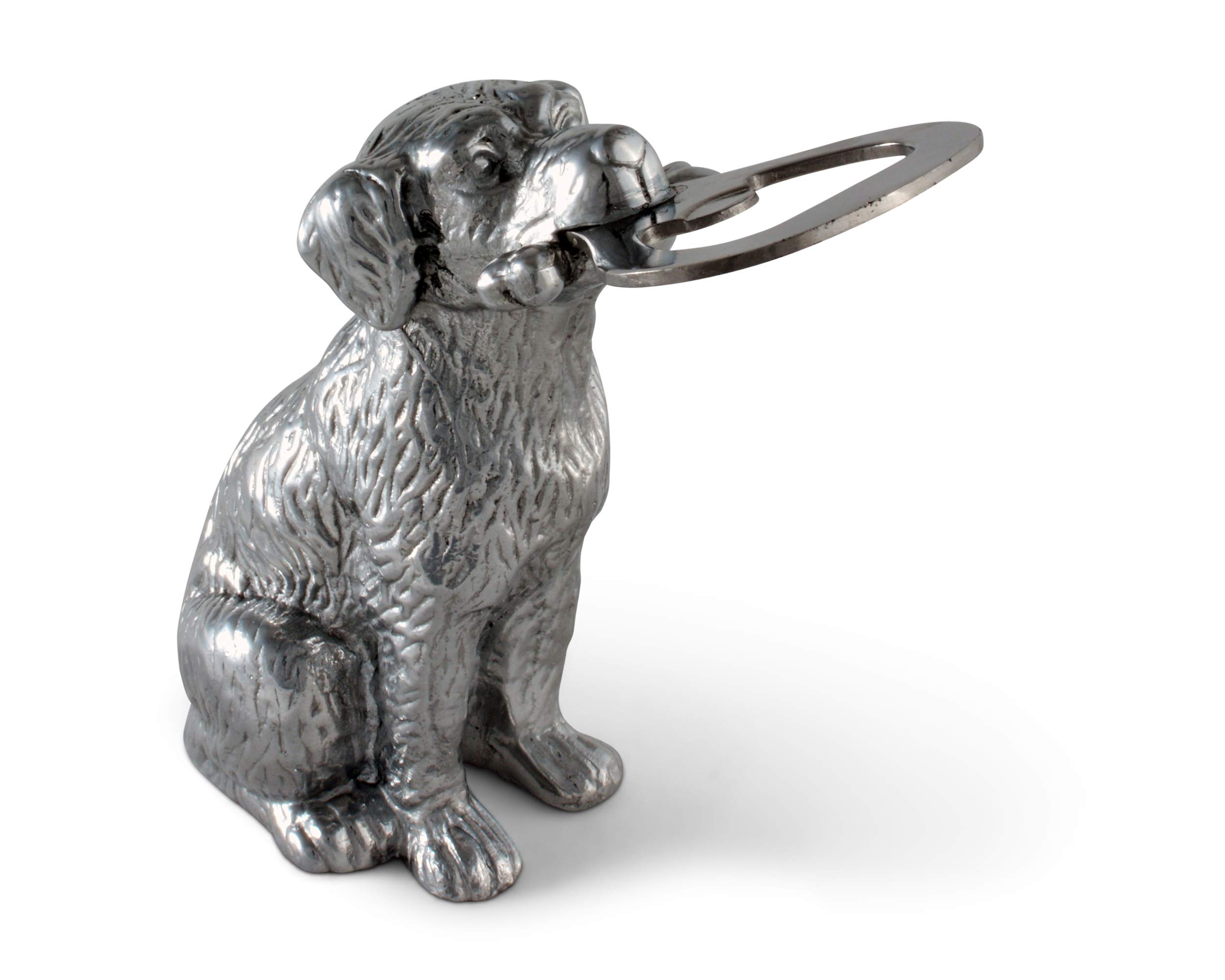 Arthur Court Designs Aluminum Labrador Hunting Dog Bottle Opener Forged Stainless Steel Head 4.5 inch Tall