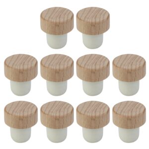 wdonay macromolecule inner stopper,wooden stopper, wine bottle stopper, t-stopper, pet cork, wood color, 10pcs