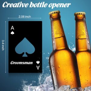 10 Pcs Poker Card Bottle Openers, Beer Opener Can Openers Groomsmen Wallet Bottle Opener Stainless Steel Ace of Spades Poker Shaped Bottle Cap Openers for Gift.