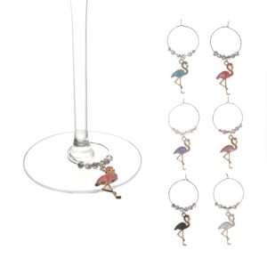 hot mess with grace flamingo wine charm glass marker/identifier