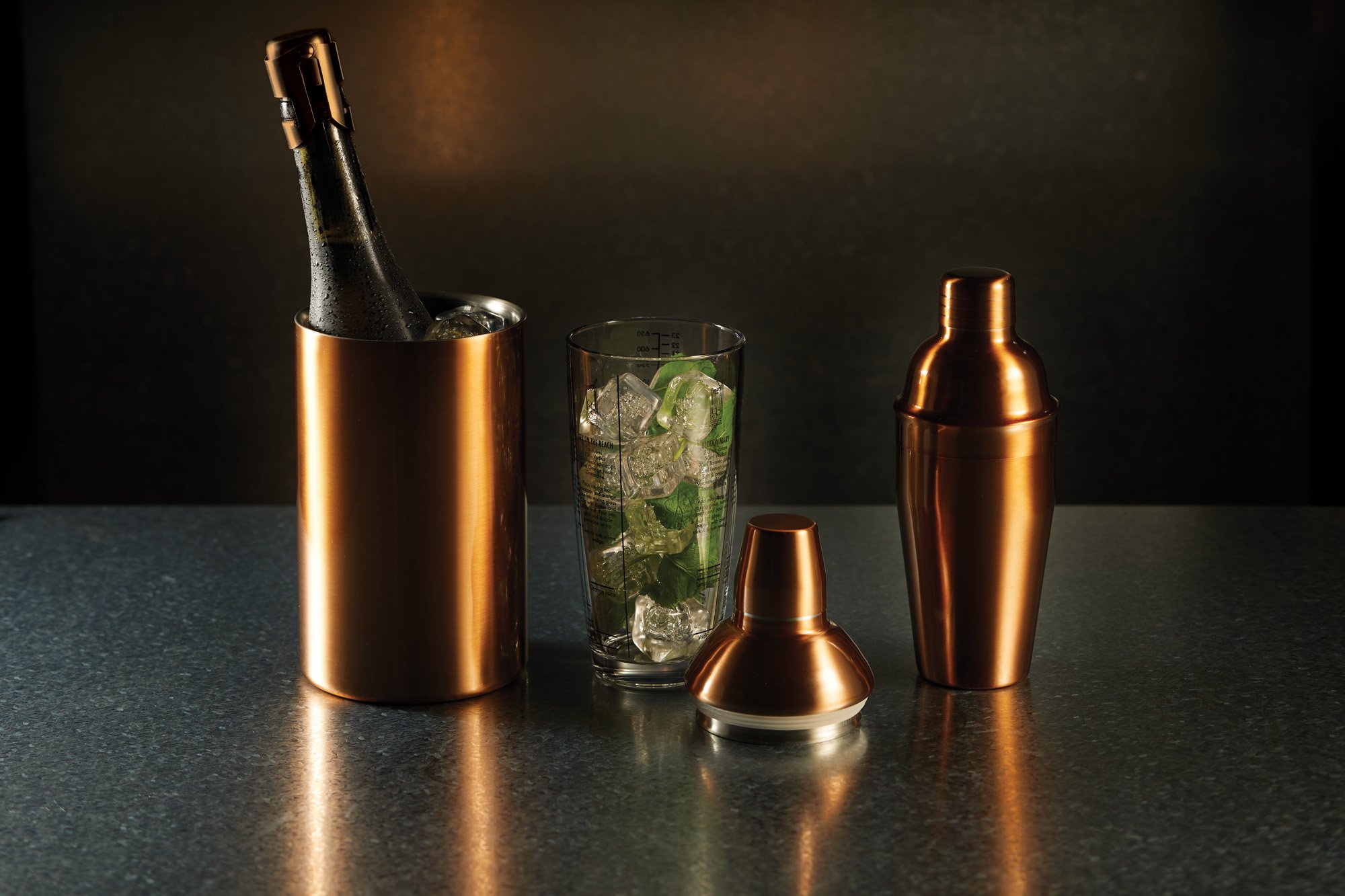 BarCraft Luxury Metal Sparkling Wine/Champagne Stopper - Copper Finish