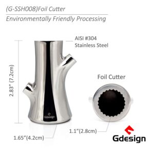 Gdesign Wine Foil Cutter, Stainless Steel Seal Cutter Tool, Foil Remover for Wine Bottles, iF Design Award 2020 Winner, Gift for Wine Lovers