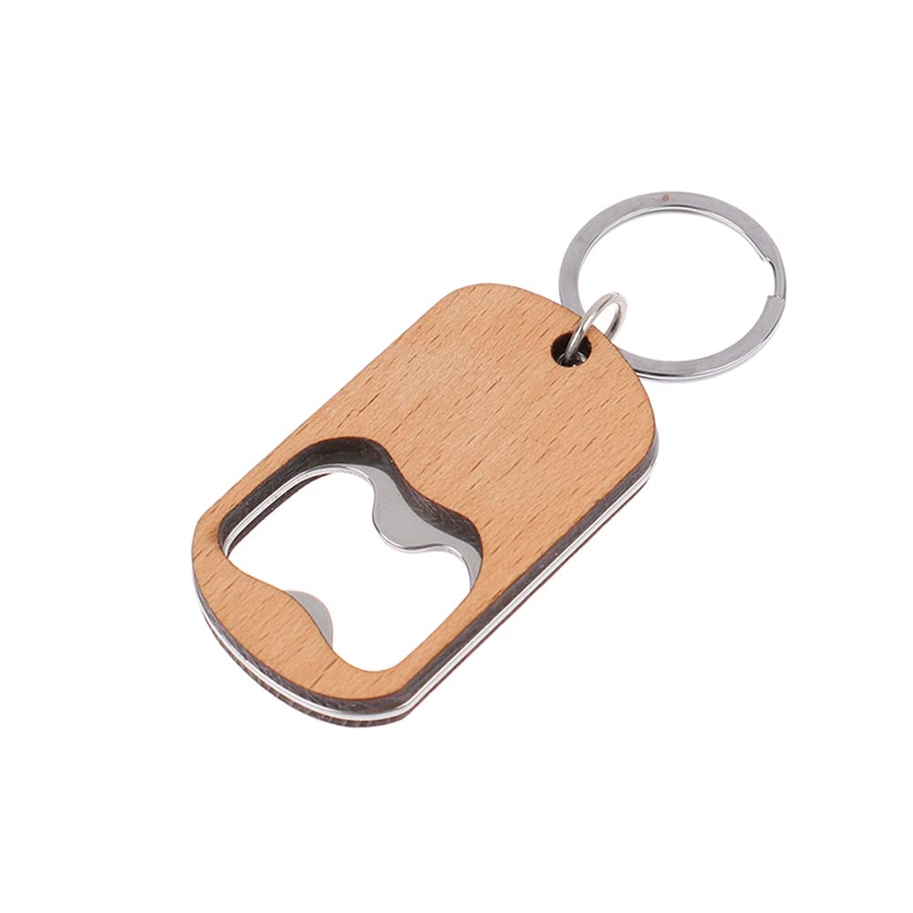 ARFUKA Bottle Opener Keychain Portable Wooden Beer Bottle Opener Keyring Beverage Soada Drinks Bottle Opener Key Chain Christmas Birthday Gift for Men and Women