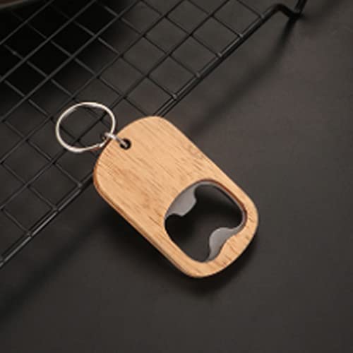 ARFUKA Bottle Opener Keychain Portable Wooden Beer Bottle Opener Keyring Beverage Soada Drinks Bottle Opener Key Chain Christmas Birthday Gift for Men and Women