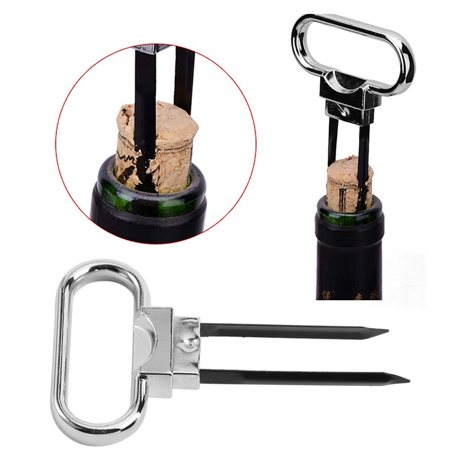 Wine Opener, Two-Prong Cork Puller and Corker with Sleek Case, 1Pc Creative Handheld Labor-saving Wine Bottle Cork Opener For Home Bar Club Party Use