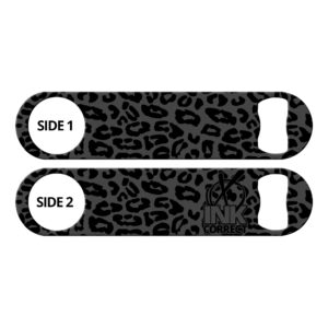 Ink Correct Bottle Opener 7 Inch Flat Bar Blade Cheetah Print, Gunmetal