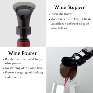 Flower Wine Stopper Wine Pourer, Wine Preserving Stopper, Wine Storage Wine Pourer 2 in 1 Closure Stopper, Wine Stopper Universal Bottle Cap