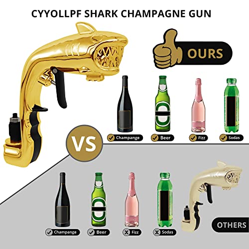 Champagne Gun Shooter,Adjustable Shark Champagne Spray Gun,Beer Gun Shooter with Longer Shooting Distance,Champagne Squirt Gun,Champagne Gun Sprayer,Party,Yacht,Birthday,Festival,Bar Atmosphere Props