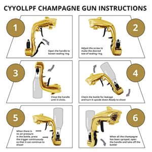 Champagne Gun Shooter,Adjustable Shark Champagne Spray Gun,Beer Gun Shooter with Longer Shooting Distance,Champagne Squirt Gun,Champagne Gun Sprayer,Party,Yacht,Birthday,Festival,Bar Atmosphere Props