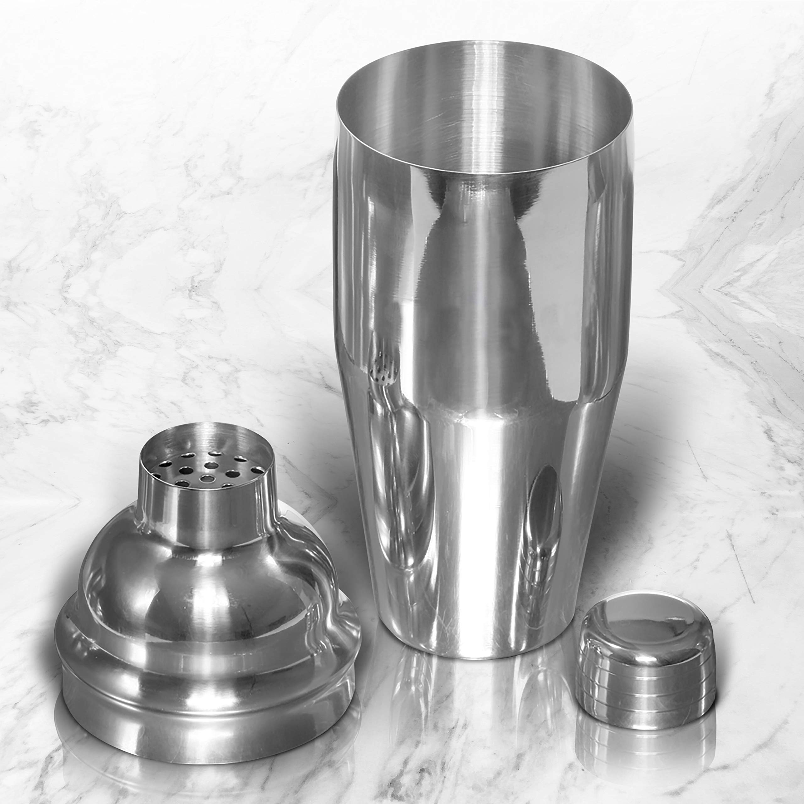 Stainless Steel Shakers 23.3 oz. Set of 6, Bulk Pack - Bartender Kit, Perfect for Martini, Cocktails, Other Beverages - Stainless Steel