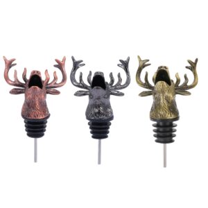 luozzy 3 pcs christmas elk wine stopper decorative antler wine stopper wine pourer christmas party supplies