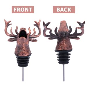 LUOZZY 3 Pcs Christmas Elk Wine Stopper Decorative Antler Wine Stopper Wine Pourer Christmas Party Supplies