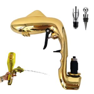 3rd generation flykoala champagne gun shooter,beer spray gun,bottle gun,adjustable wine stopper,bubble wine guns for wedding,festival party,club,pub,birthday,christmas,bar atmosphere props (gold)