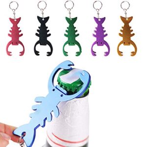 flat bottle beer opener key chain lobster wine bottle opener 6 pack colorful aluminum alloy tool funny opener for home kitchen bar restaurant bartender anniversaries party supplies