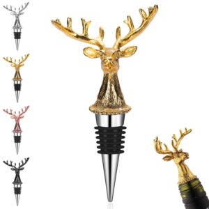 berglander black deer head wine stopper, zinc alloy champagne stoppers, wine corks trolleys, great gifts for friends, lovers, husbands, wife