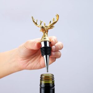 Berglander Black Deer Head Wine Stopper, Zinc Alloy Champagne Stoppers, Wine Corks Trolleys, Great Gifts for Friends, Lovers, Husbands, Wife