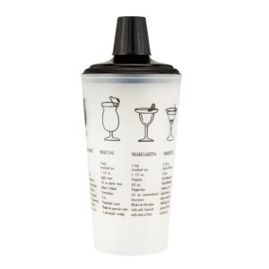 collins black cocktail recipe shaker with cap and built in strainer, 30 oz