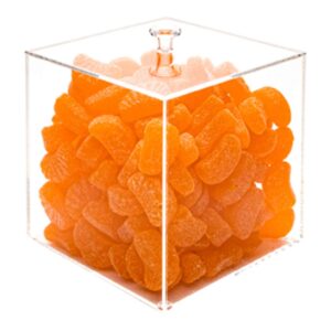 restaurantware clear tek clear acrylic medium candy container - display box - 6" x 6" x 6" - 1 count box