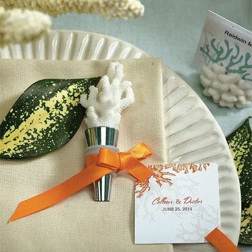 Weddingstar White Coral Wine Bottle Stopper Favor Gift Boxed