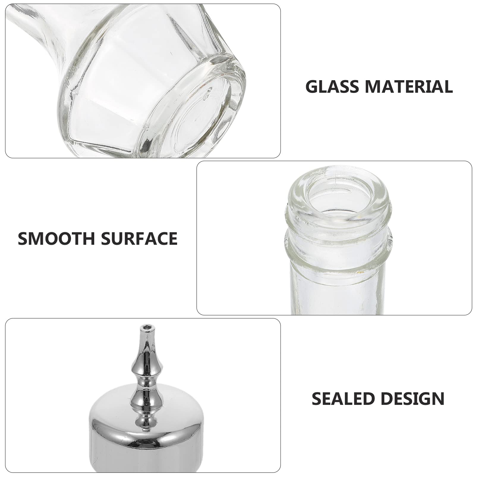 VOSAREA Glass Bitters Bottles Glass Cocktail Syrups Dropper Bottle Oil Dispenser Sprayer for Cocktail Bar Professional Bar Tool Bartende 50ml Silver Japanese Bitters Bottle