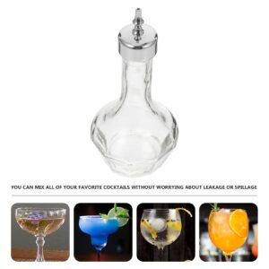 VOSAREA Glass Bitters Bottles Glass Cocktail Syrups Dropper Bottle Oil Dispenser Sprayer for Cocktail Bar Professional Bar Tool Bartende 50ml Silver Japanese Bitters Bottle