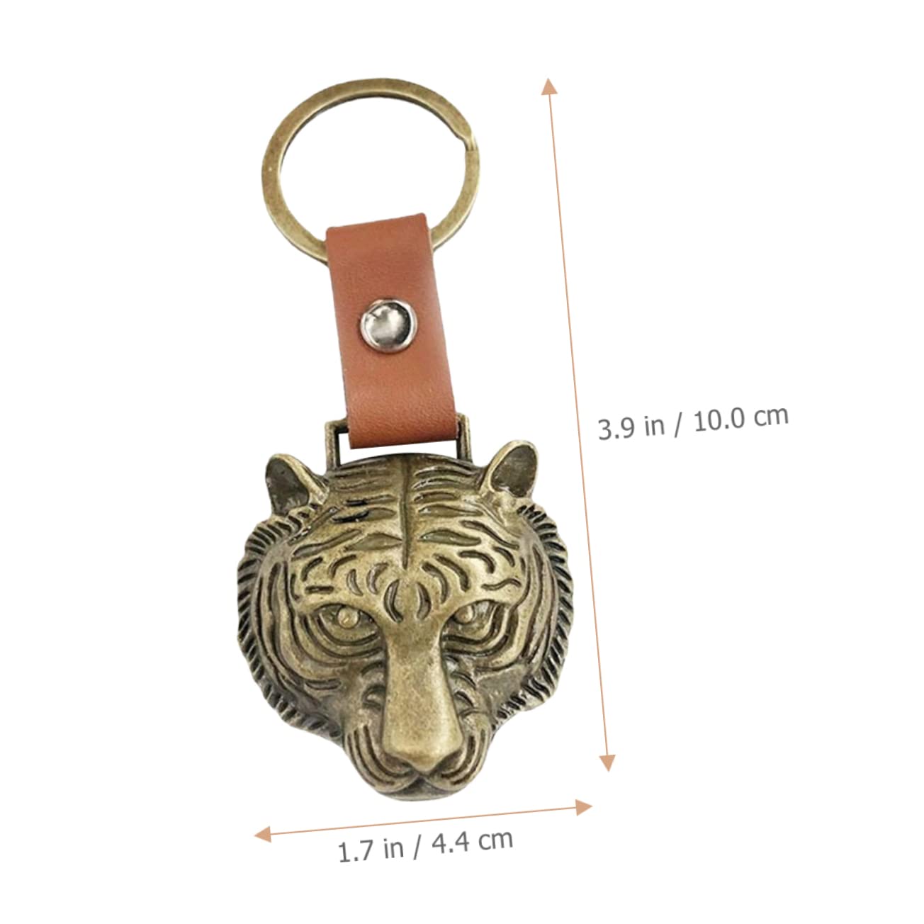 RORPOIR Keychain Tiger Head Corkscrew Zinc Alloy Man Pendant Flat Gifts