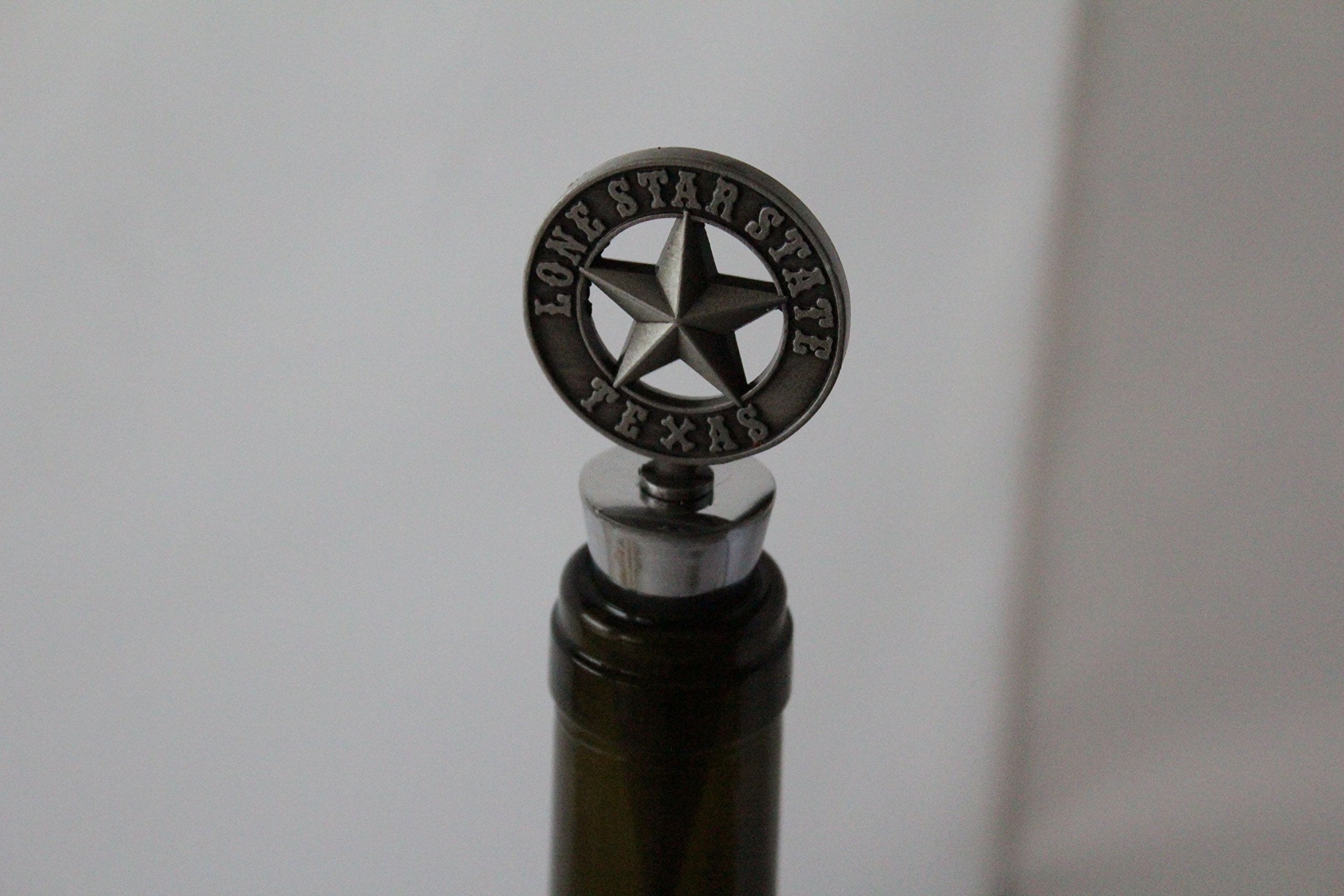 River Edge Texas Lone Star State Concho Metal Wine Bottle Stopper Cork