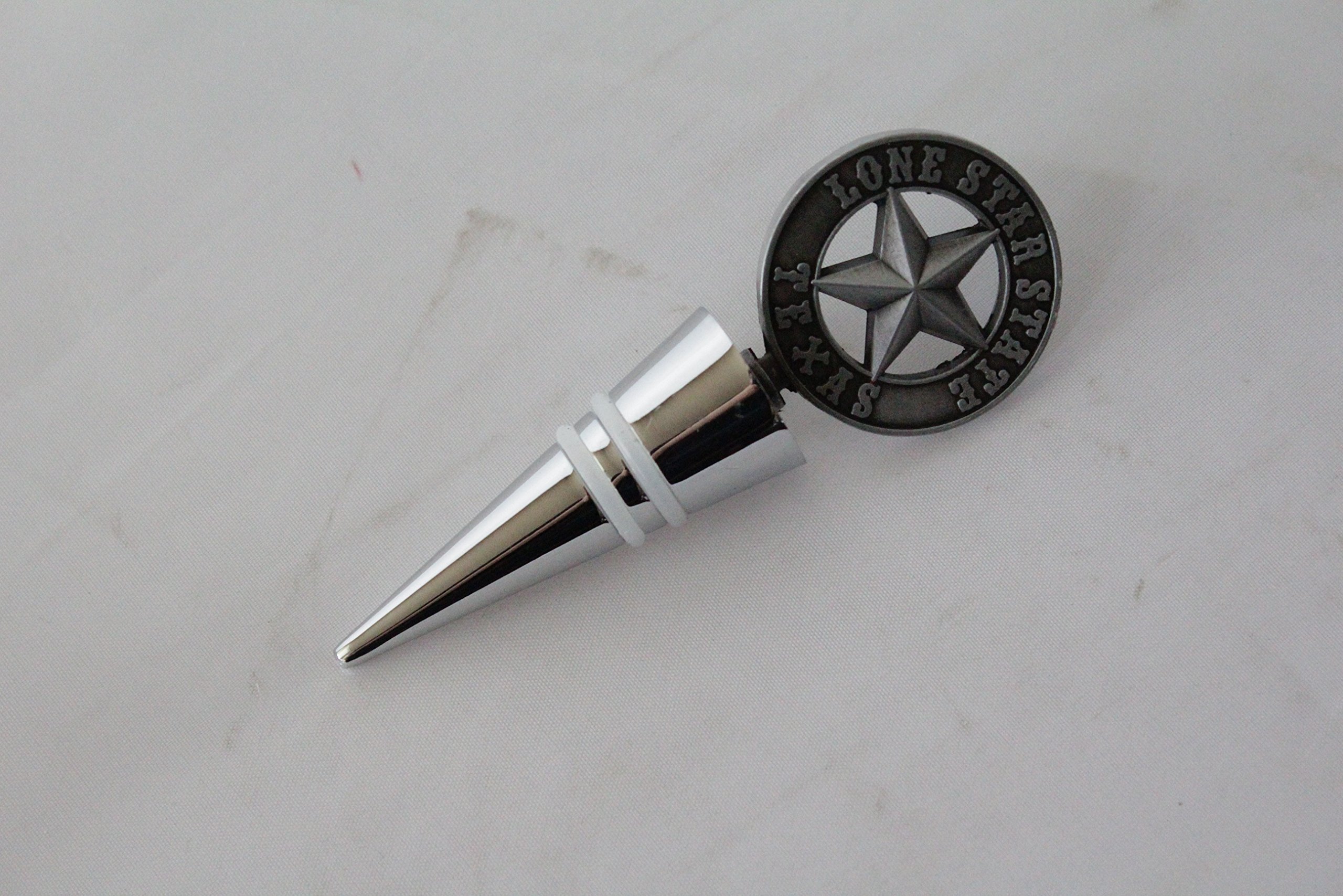 River Edge Texas Lone Star State Concho Metal Wine Bottle Stopper Cork