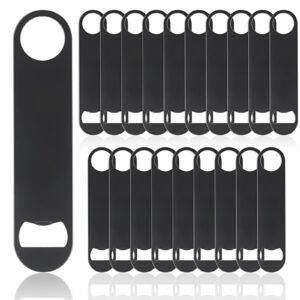 qtlcohd 20 pack flat bottle opener 7 inch stainless steel bottle openers bulk black beer bottle opener bartender beer bottle opener for kitchen bar or restaurant