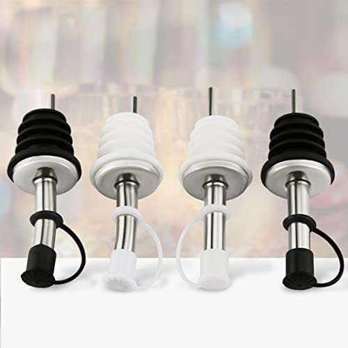 BESTonZON 8pcs Stainless Cover Bottles Pourers Liquor Syrup Pours for or Xmas Bottle Covers with Supplies Wine Steel Caps Pour Festive Vinegar Oil Siamese Spout Cork Spouts Design