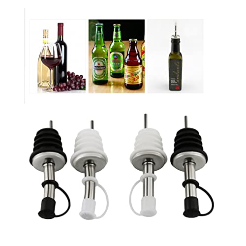 BESTonZON 8pcs Stainless Cover Bottles Pourers Liquor Syrup Pours for or Xmas Bottle Covers with Supplies Wine Steel Caps Pour Festive Vinegar Oil Siamese Spout Cork Spouts Design