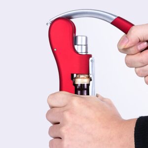 KEISSCO Wine Opener Vertical Lever Corkscrew Wine Bottle Opener with Foil Cutter And Extra Spiral