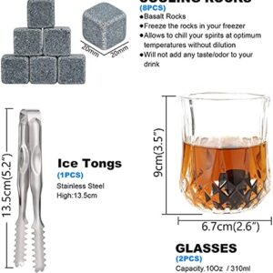 BWSJ Gifts for Men Dad Husband Whiskey Glasses Set Whiskey Stones Gift for Christmas Fathers Day Birthday Retirement Wedding Anniversary Retirement,Brown,X-Large