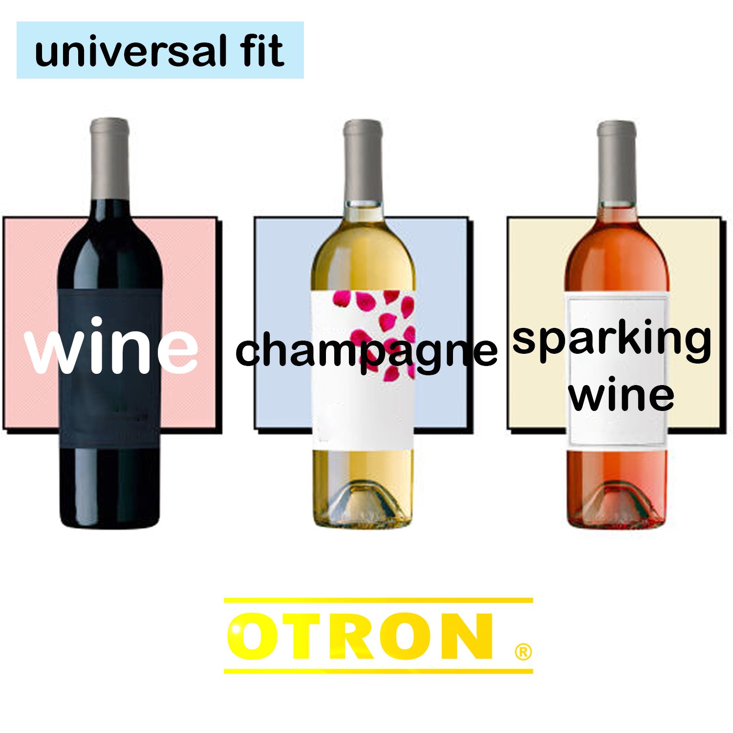 OTRON Champagne Sparkling Wine Bottle Stopper, Silver