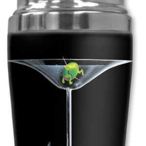 Mugzie "Michael Godard: Mystery Martini" Cocktail Shaker with Insulated Wetsuit Cover, 16 oz, Black