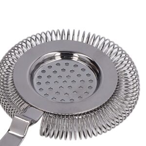 Bar Strainer, Stainless Steel Cocktail Strainer Hawthorne Strainer with Removable Spring, 8 x 3.7in(Black)