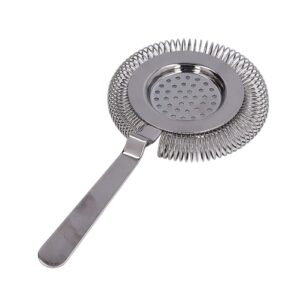 Bar Strainer, Stainless Steel Cocktail Strainer Hawthorne Strainer with Removable Spring, 8 x 3.7in(Black)