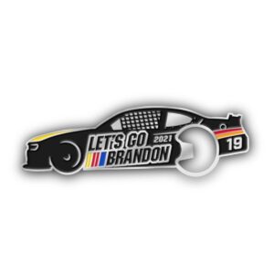 milspin let's go brandon magnetic bottle opener - political gift | trump | biden | nascar | gag gift | for conservative or libertarian, not liberal | fjb | lgb