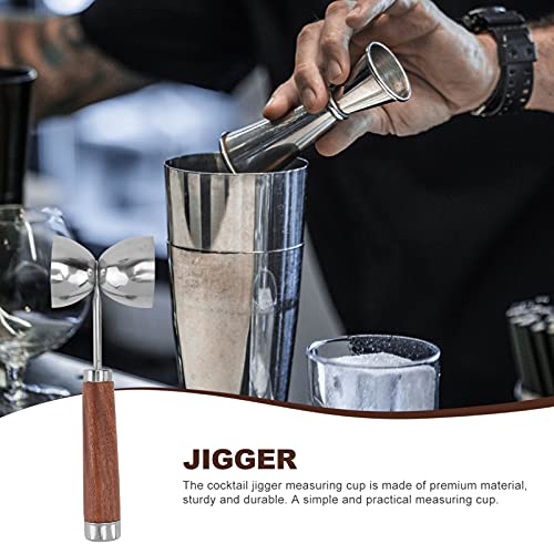 Double Jigger Stainless Steel Cocktail Bartending Tool Bar Measuring Jigger Ounce Cup with Handle Home Office Barware