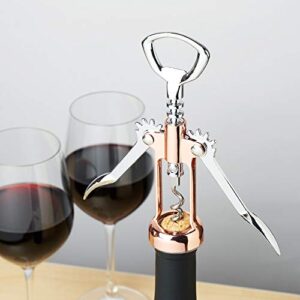 True Soar Copper Winged Corkscrew, Self Centering Worm, Bottle Opener