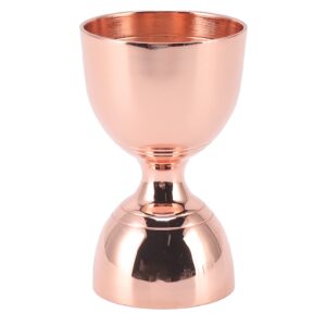 copper bell jigger premium cocktail jigger 30/60ml stainless jigger for bartending steel durable high accuracy wide opening shot measure jigger for cocktail liquor cocktail jigger(30/60ml rose gold)