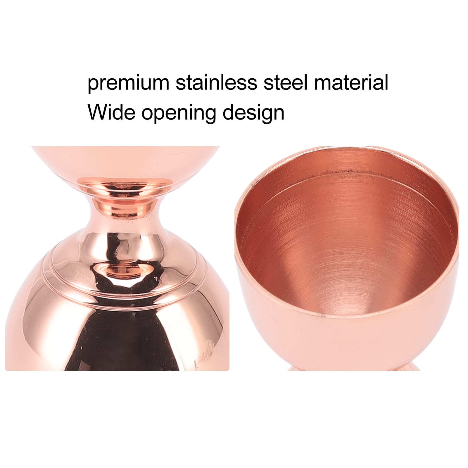 Copper Bell Jigger Premium Cocktail Jigger 30/60ml Stainless jigger for bartending Steel Durable High Accuracy Wide Opening Shot Measure Jigger for Cocktail Liquor cocktail jigger(30/60ml Rose Gold)