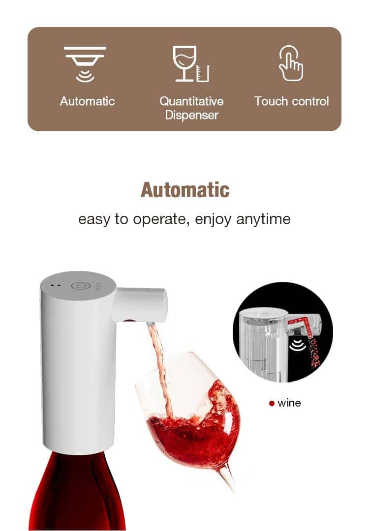 TapirP Automatic Liquor Wine Dispenser - Drink Dispenser – Modern, Sleek Design - Easy to Install, Rechargeable, Easy to Clean – Perfect for home entertaining, gifts, camping, birthdays and parties.