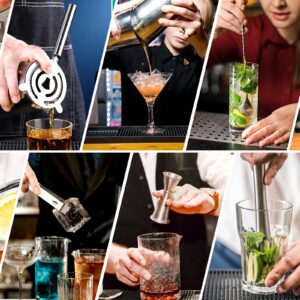 25 Pcs Cocktail Shaker Set, Bartending Tool Kit with Stand Mixology Bartender Kit Bar Set Mixer Barware Set with Strainer Alcohol Steel Martini Making for Home Drink Mixing, Party