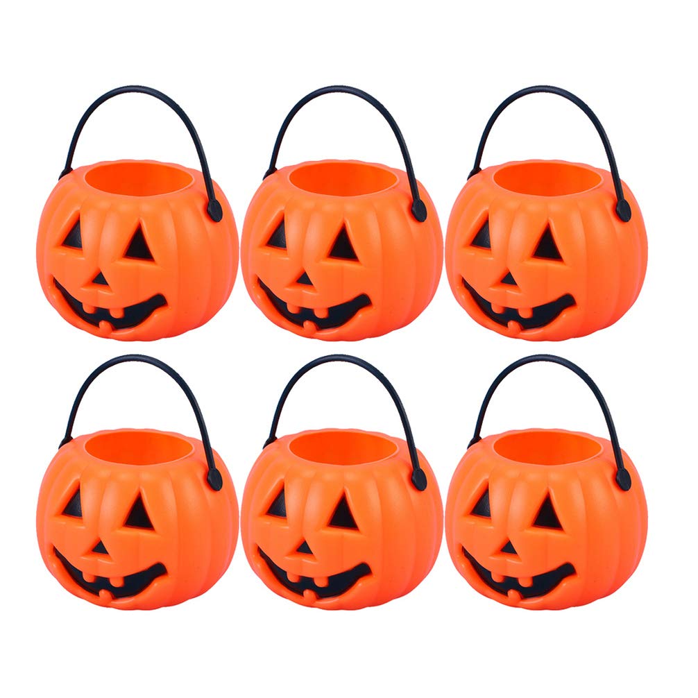 TOYANDONA 8 Pieces Halloween Candy Buckets Trick or Treat Pumpkin Bucket Halloween Party Favors Pumpkin Pails with Handle